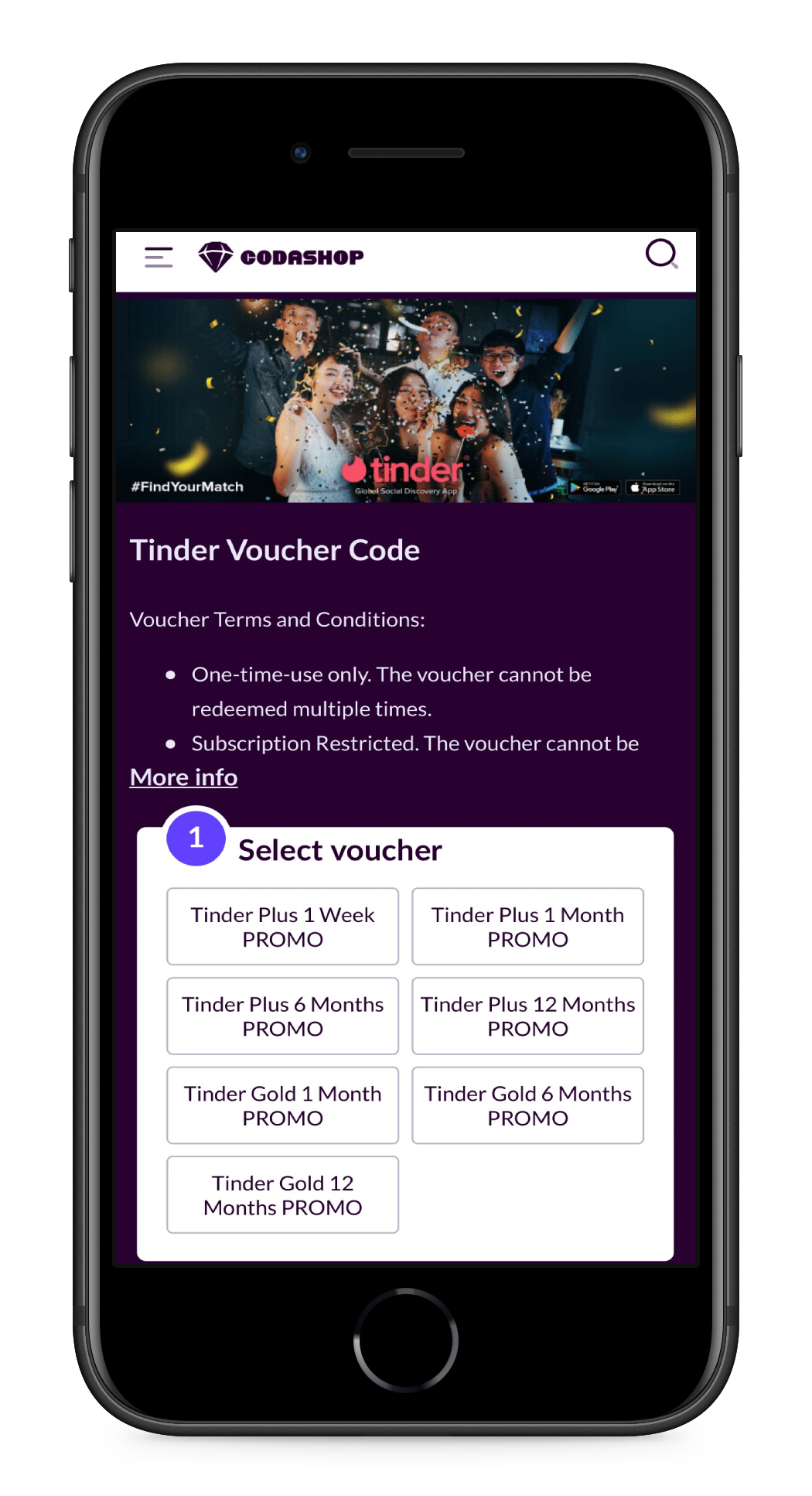 Guide to Purchase and Redeem Tinder Voucher – Codashop Canada